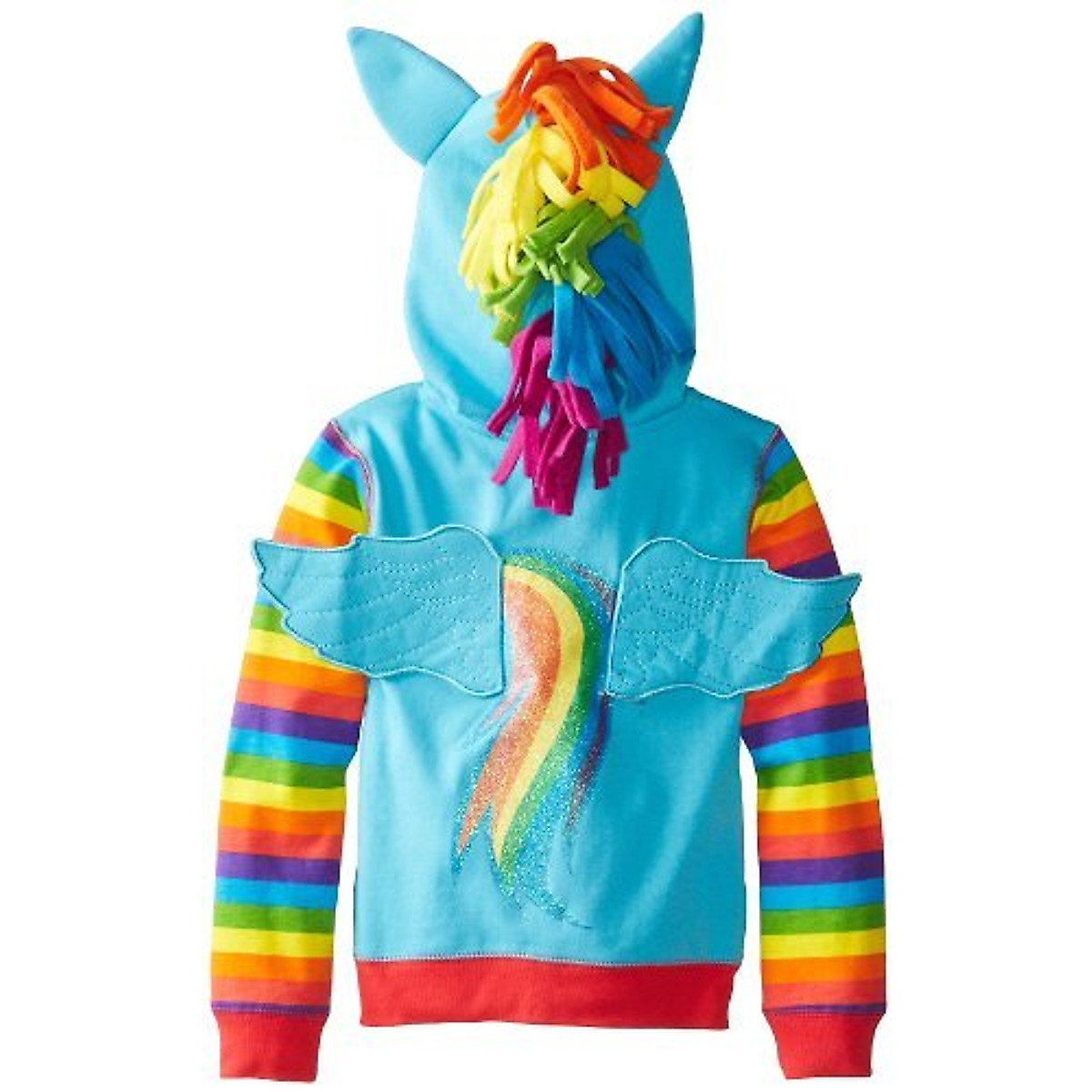 My Little Pony Girls' Rainbow Dash Cosplay Hoodie, Rainbow Dash, 4T