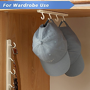 BUILOG Self Adhesive Sticky Hooks Under Cabinet Mug Hanger Hooks for Hanging Heavy Duty, Retractable Closet Hanging Hooks Coat Rack Hooks for 2 Packs