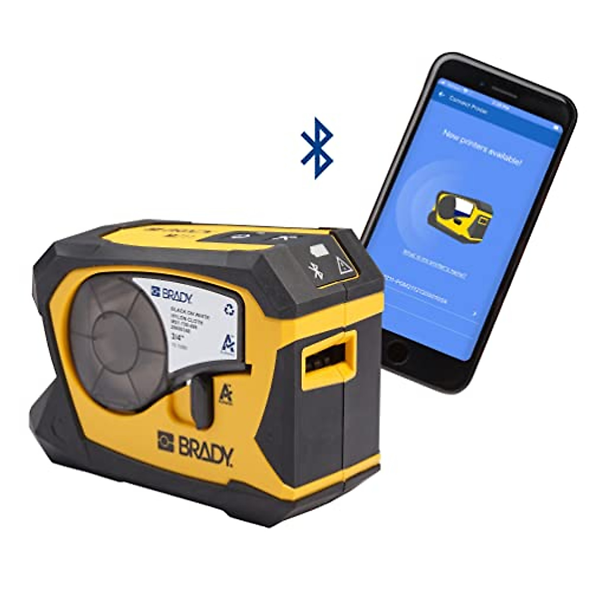 Brady M211 Portable Bluetooth Label Printer - Design. Preview. Print. All from Your Phone. Yellow/Black 4 in H x 5.4 in W x 2.6 in D
