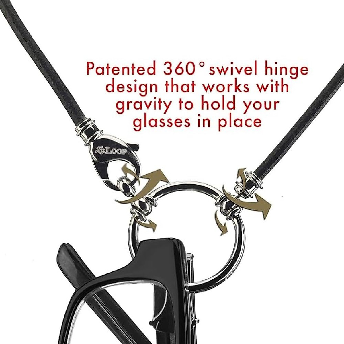 World Famous and Original LaLoop eyeglass necklace in Black., Medium