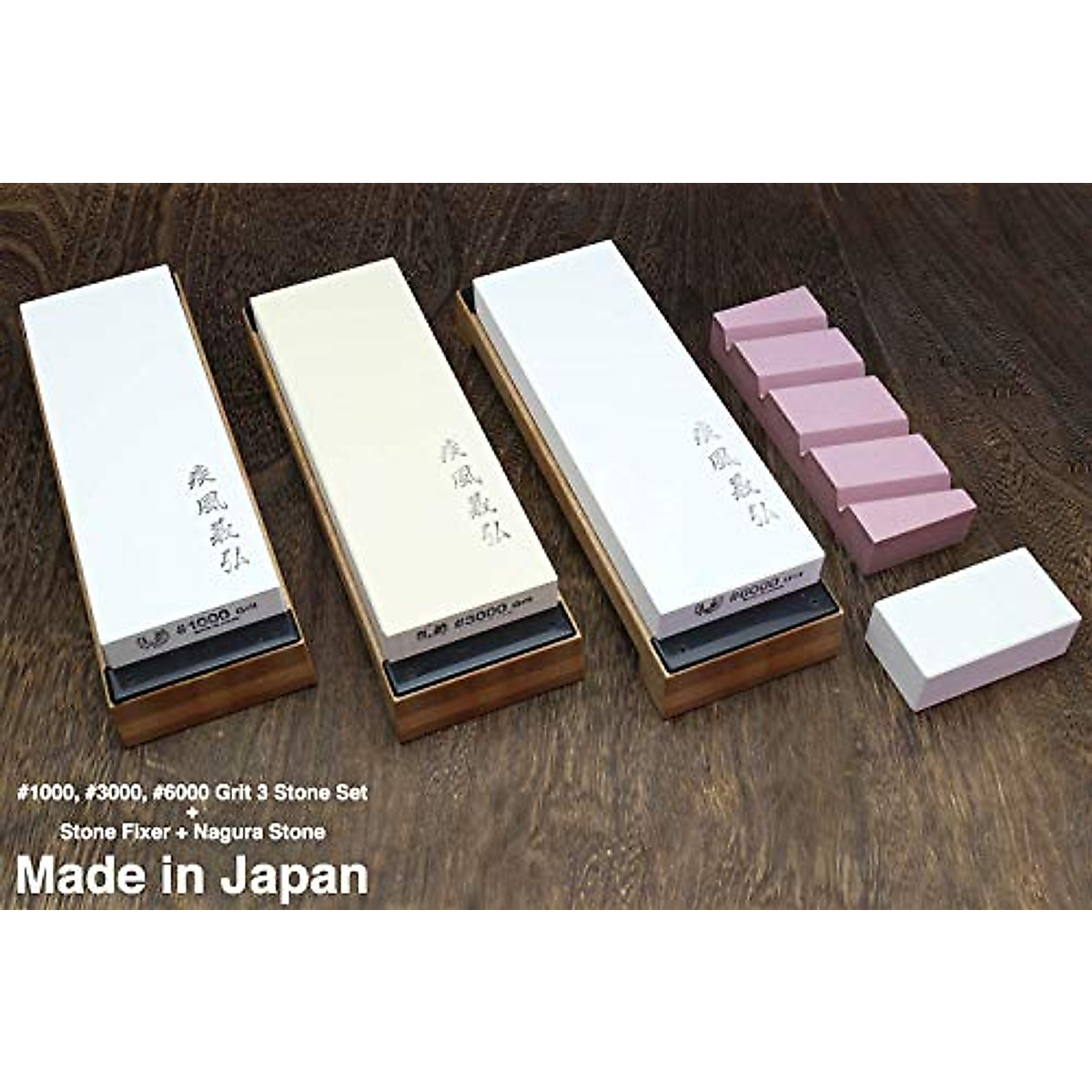 Yoshihiro Professional Grade Toishi Japanese Whetstone Knife Sharpener Water Stones (SET)