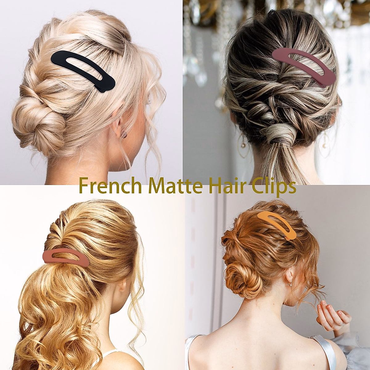 7 Pack Flat Hair Clips, Matte Flat Claw Clips for Women,Non-slip Large Hair Clips for Thick or Thin Hair,French duck billed hair clips,Alligator Hair Clips for Styling