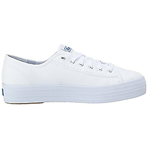 Keds Women's Triple Kick Canvas Fashion Sneaker, White, 9 M US