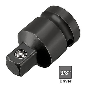 uxcell 1/2" Drive (Female) x 3/8" (Male) Impact Socket Reducer for Use with Air Impact Wrenches, Breaker Bars, Ratchets, CR-MO Steel