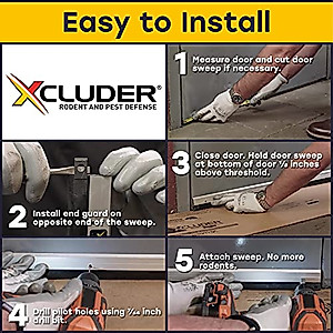 Xcluder 36” Standard Door Sweep, Dark Bronze – Seals Out Rodents & Pests, Enhanced Weather Sealing, Easy to Install; Rodent Protection; Rodent Proof Door Sweep
