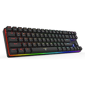 DREVO Calibur 60% Mechanical Gaming Keyboard RGB Backlit Wireless Bluetooth 4.0 and USB Wired 71 Key Compact TKL Red Switch
