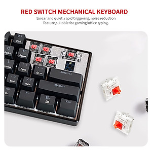 VIMUKUN 60% Mechanical Gaming Keyboard Wired 60 Percent Keyboard with LED RGB Rainbow Backlight Red Switch for Windows PC Gaming (61 Keys, Black)