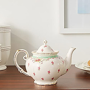 Gracie China by Coastline Imports Green 5-Cup Gracie China Vintage Rose Porcelain Teapot