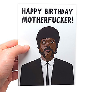 Sleazy Greetings Funny Happy Birthday Card For Men Women | Samuel L Jackson Rude Bday Card For Him Or Her | Dirty Adult Friend Birthday Card with Envelope