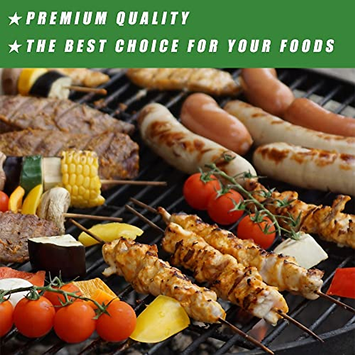 Natural Bamboo Skewer Sticks,12 Inch Wooden Candy Apple Sticks Caramel Apple Sticks Cotton Candy Stick for Assorted Fruits, Kebabs, BBQ, Grill, Marshmallow Roasting