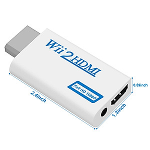 Uzifhdhi Wii to HDMI Converter, Wii to HDMI Adapter for Wii to HDMI HDTV/Monitor Supports All Wii Display Modes