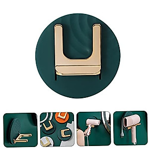 Yardwe 2pcs Hair Dryer Holder Decorative Shelf Brackets Decorating Tools Wall Bracket Hair Care Tools Holder Hair Dryer Wall Self Wall Mount Broom Holder Hair Dryer Rack Bathroom Supplies