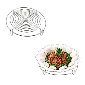 i Kito Wire Steamer Kettle Rack Holder Fit For All Pots Pans Up To 4L Cookware Easy Cooking Steaming Vegetables Foods (Small-Dia 5inch)