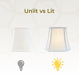 Royal Designs Square Cut Corner Bell Basic Lamp Shade, White, 9 x 16 x 13