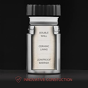 Earthmade Stainless Steel Insulated Food Jar,13 oz Food Thermos for Hot Soup & Cold Fruit, Ceramic Interior Food Container, Silicone spoon Eco-Friendly