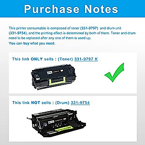 LCL Compatible Toner Cartridge Replacement for Dell B5460 B5465 B5460dn B5465dnf T6J1J 331-9797 GDFKW (1-Pack Black)