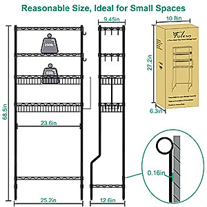 Folews Bathroom Organizer Over The Toilet Storage, 4-Tier Bathroom Shelves Over Toilet Shelf Above Toilet Storage Rack Freestanding Bathroom Space Saver with Adjustable Shelves and Baskets