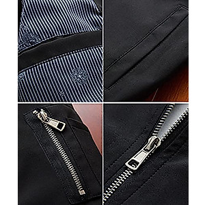 sandbank Men's Slim Fit Lightweight Softshell Flight Bomber Jacket Coat (US XS, Black #2)