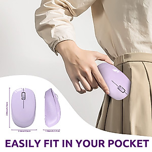 Trueque Wireless Mouse E702 2.4GHz Portable Computer Mouse with USB Receiver, Comfortable Silent Mice for Laptop, Chromebook, PC, Notebook, Desktop, Windows, Mac (Purple)