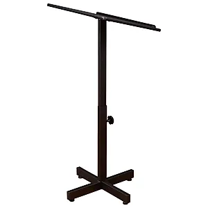 Oklahoma Sound Portable Presentation Series Adjustable Height Lectern Stand 16 Inch x 20 Inch Reading Surface with Book and Paper Stop, Medium Oak