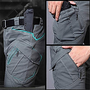 MNXOIA Military Tactical Cargo Pants Men Special Forces Combat Army Pants Sp ex Stretch Pockets Cotton Trousers Gray XL