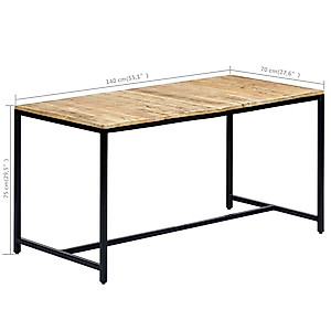 AJSEOYBS Large Dining Table,Industrial Rustic Kitchen Dining Room Table, Dinner Table for Kitchen, Living Room,Dining Table 55.1"x27.6"x29.5" Solid Rough Mango Wood