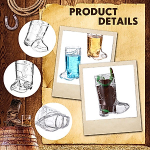 Yetene 34 Pcs Mini Cowboy Boot Shot Glasses Cups 1 oz Clear with 10 Pcs Plastic Mini Western Cowgirl Hat and 12 Pcs Rubber Snake