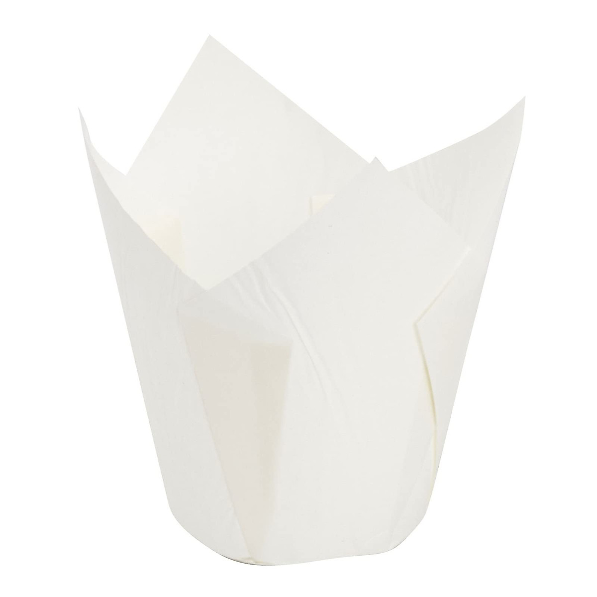 Juvale 100-Pack White Tulip Cupcake Liners for Wedding, Birthday Party, Parchment Paper Baking Cups and Muffin Wrappers for Baby Shower, Tea Party Decorations (2.2x3.15 in)
