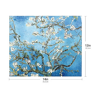 Menesia Tempered Glass Cutting Board for Kitchen, Van Gogh Design Green Flower, Large Heat Resistant Cutting Boards, Dishwasher Safe Chopping Board(Large 12x14inch)