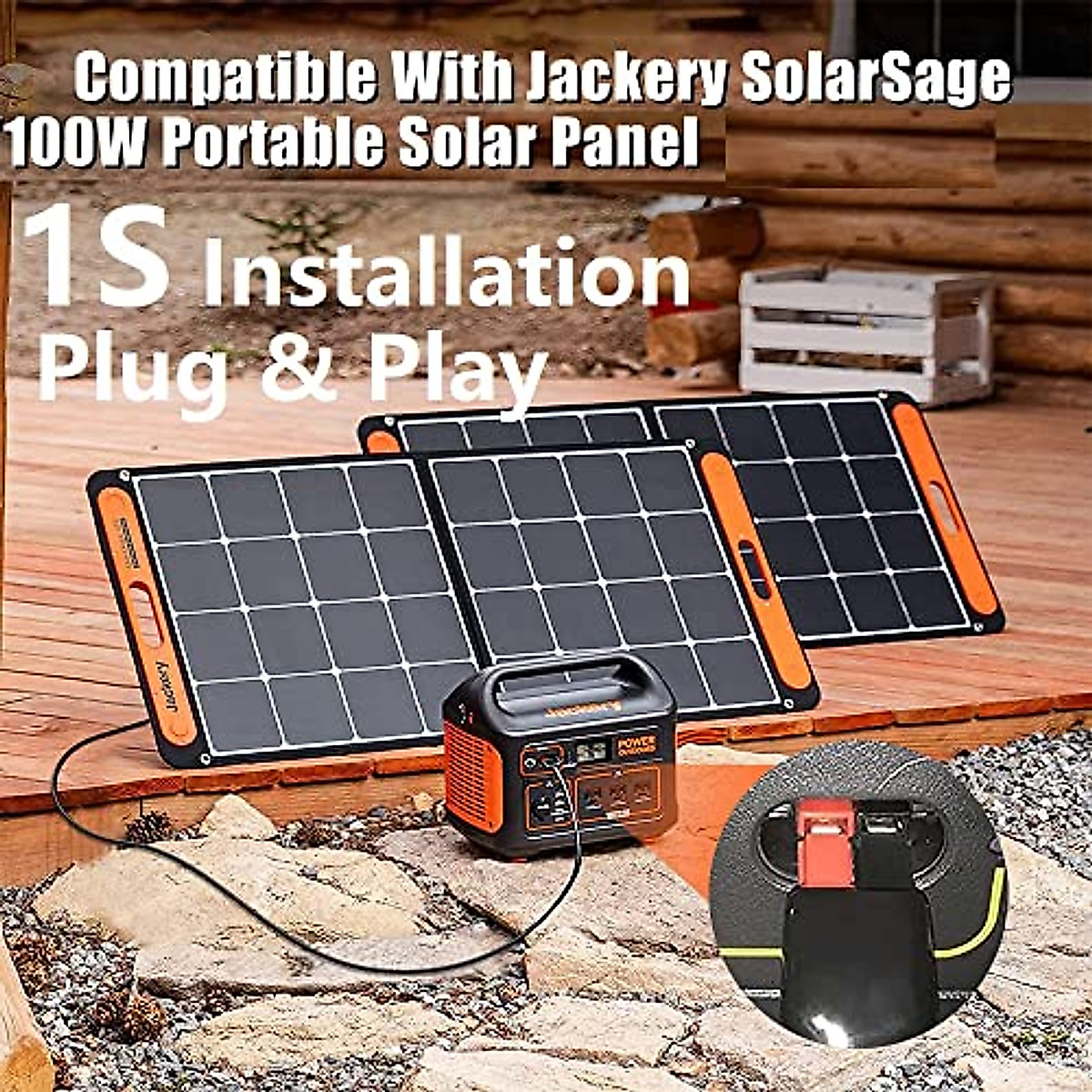 MJPOWER 10Ft Jackery Solar Extension Cable 14AWG Anderson Connector Plug DC Solar Panel Extension Cord Connect Jackery SolarSaga 100W/100X Solar Panel to Jackery Explorer 1000 Portable Power Station