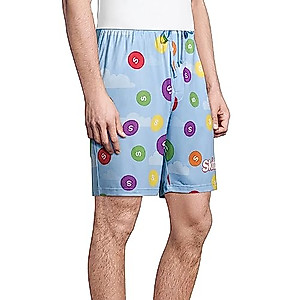 Skittles Candy in The Clouds Sky Blue Men's Lounge Pajama Shorts (X-Large)