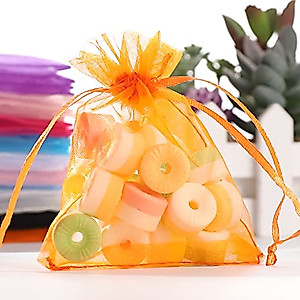 ENNIYU Sheer Organza Bags, 3x4 Wedding Party Favor Bags with Drawstring, Mixed Color Mesh Gift Pouches for Jewelry Gift Bags Christmas Candy Bags