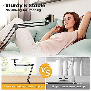 TARION Overhead Video Stand Articulating Arm Flexible Cell Phone Holder Stand Arm for Desk Table Phone Stand Holder for Overhead Video Filming Livestream Flat Photography Videography
