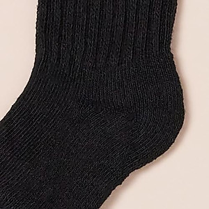 Amazon Essentials Unisex Kids' Cotton Crew Socks, 10 Pairs, Black, Medium