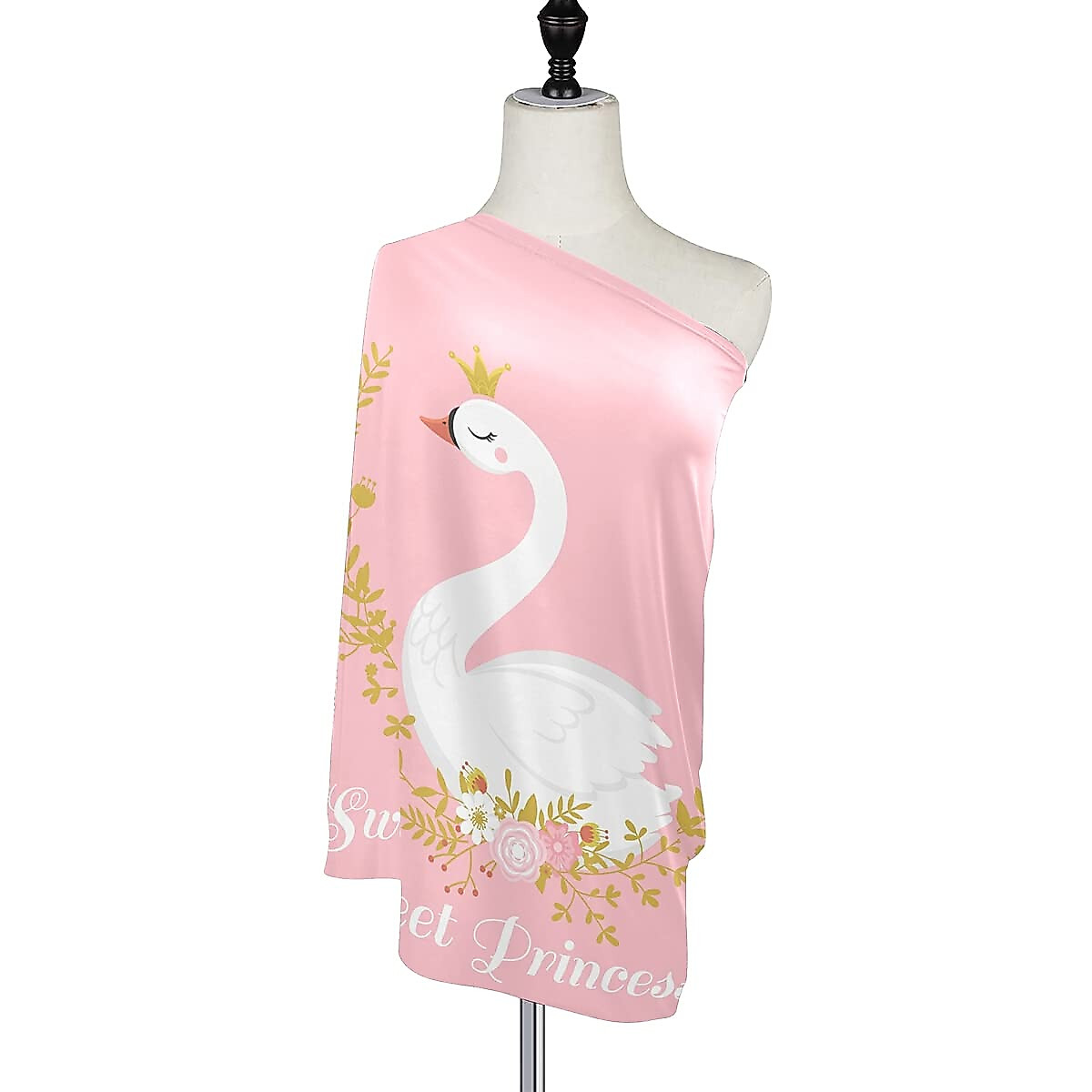 Cute Swan Princess Baby Car Seat Covers Canopy Nursing Cover Breastfeeding Scarf Soft Breathable Stretchy Coverage Infant Stroller Cover Multi Use for Boys Girls Babies