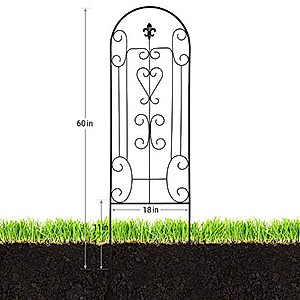 Amagabeli 2 Pack Garden Trellis for Climbing Plants 60" x 18" Black Iron Potted Support Vines Metal Wire Plant Trellis for Climbing Vegetables Flower Patio Roses Cucumbers Clematis Pots Supports GT05