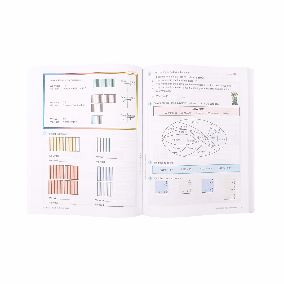 Horizons Math 5 SET of 2 Student Workbooks 5-1 and 5-2