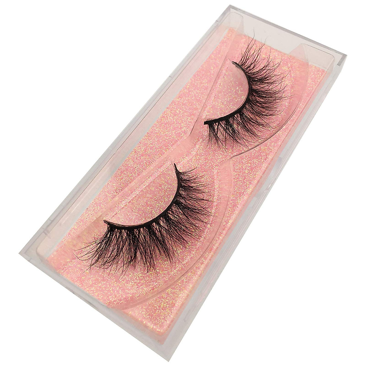GOO GOO Mink Lashes 3D Mink Eyelashes, 10mm-14mm Natural False Lashes Siberian Faux Mink Lashes Real Layered Effect Hand Made Strips Lashes for Women Reusable Fake Lashes 1 Pair