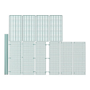 WEBSTORE SUPPLY Stationary Green Wire Security Cage Kit, Commercial Security Metal Mesh Cage, Storage Cage with Shelves (24" W x 48" L x 74" H)