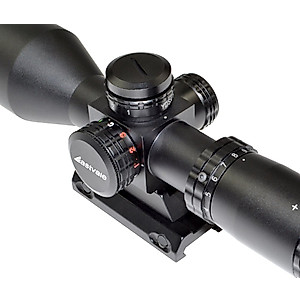 Eastvale 2.5-10X40 Compact Rifle Scope with Illuminated Red, Green, Blue Mil-Dot Reticle Including Quick Detach Picatinny Mount