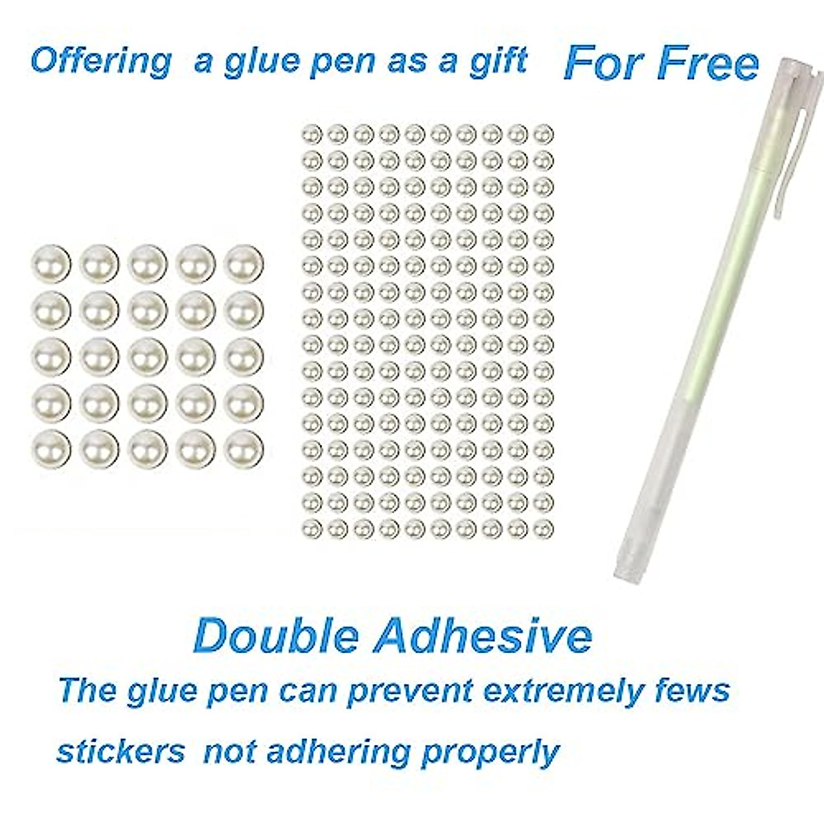 KoZiHog 990 Pcs Self Adhesive Pearl Stickers,Peals Gems for Hair, Makeup, Face Eye, Nail,DIY Craft Crafts Decor Pearl 6 Sheet, 6 Size