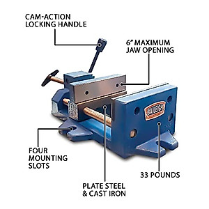Baileigh 6" Drill Press Vise, 6" Max Opening, 1-5/8" Jaw Height (BV-6Q)