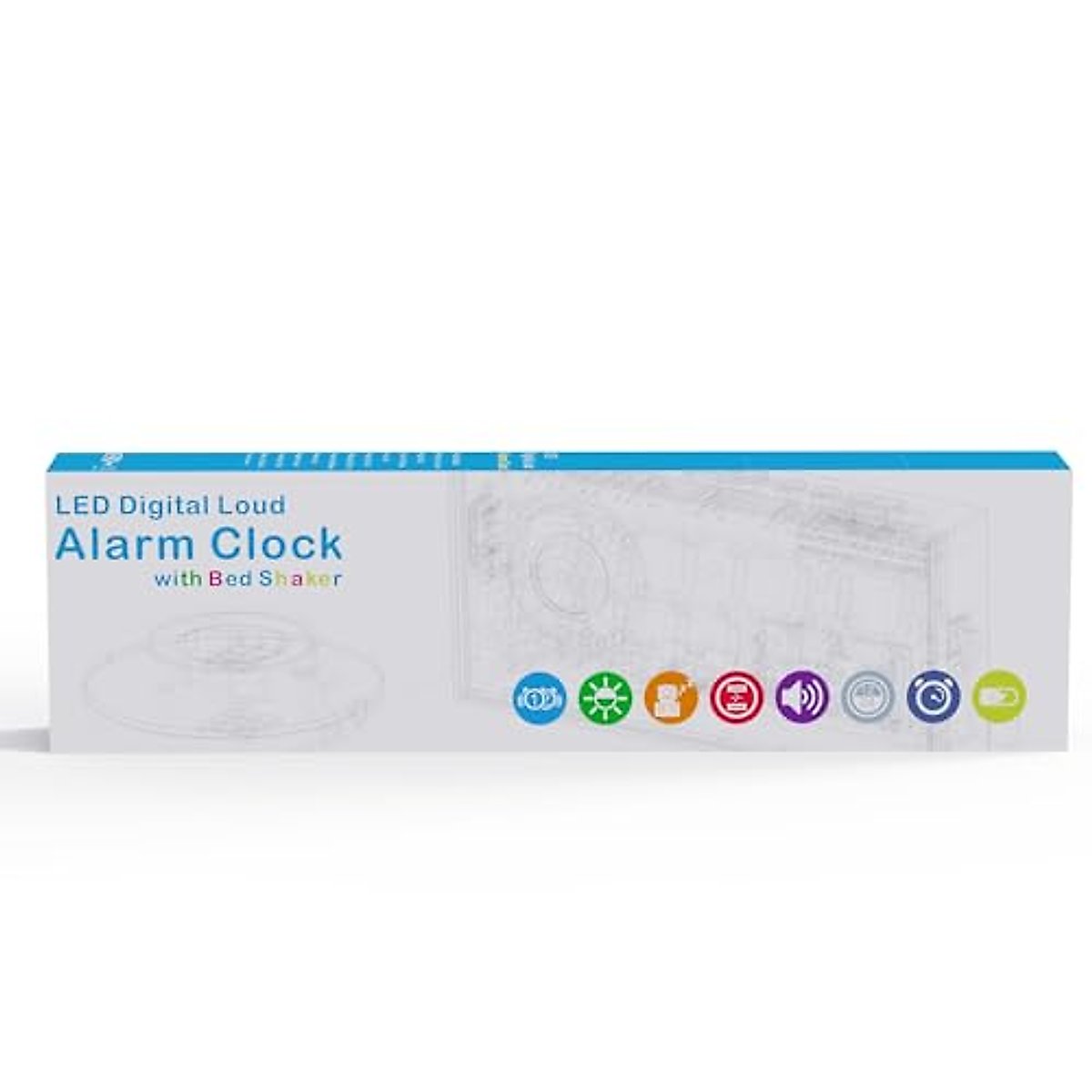 Extra Loud Dual Alarm Clock with Vibration for Bedroom,Extreme Bed Shaker Alarm Clock for Deep Sleeper Hard of Hearing Deaf,7" Clear LED Display,USB Port,Battery Backup,Easy to Set for Senior,Kids,DST