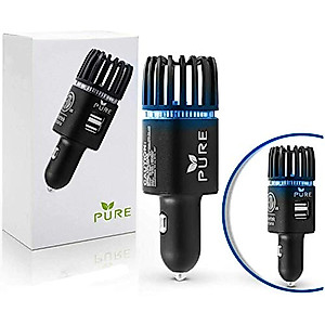Car Air Purifier ARB Certified Premium Matte Black Air Ionizer & Car Charger Accessory w/ Dual USB Ports - Eliminate Allergens Bad Odor Pet Smell Smoke Pollen Mold Bacteria Viruses PM2.5 & VOCs Deodorizer