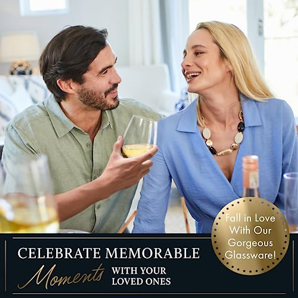 ELIXIR GLASSWARE Stemless Wine Glasses - Hand Blown, Red White Wine Glasses Set of 4 - Premium Crystal Stemless Wine Glasses - Wine Tasting, Wedding, Anniversary, Christmas, Party - 17 oz, Clear