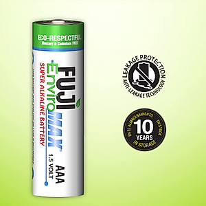 Fuji Enviromax 4400BP24 EnviroMax AAA Super Alkaline Batteries (24 Pack), White, One Size Fits All