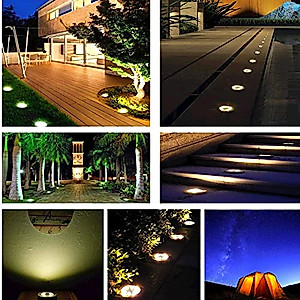 GZKPL Solar Ground Lights, Solar Landscape Lights with 8 LED Disk Lights Outdoor Pathway Lights Decorative for Landscape Pathway Patio Yard Walkway Path Fence Lawn Driveway (White)