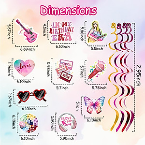 20pcs Birthday Party Decorations Singer Theme Party Supplies Hanging Swirls for Girls Birthday Decorations