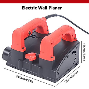 Dfdieratve 1680W Electric Wall Paint Scraper Machine Handheld Wall Concrete Shovel with Steel Blades, Wall Planer 1-4MM Depth Adjustable for Paint Putty Removal, Wall Repair Tools