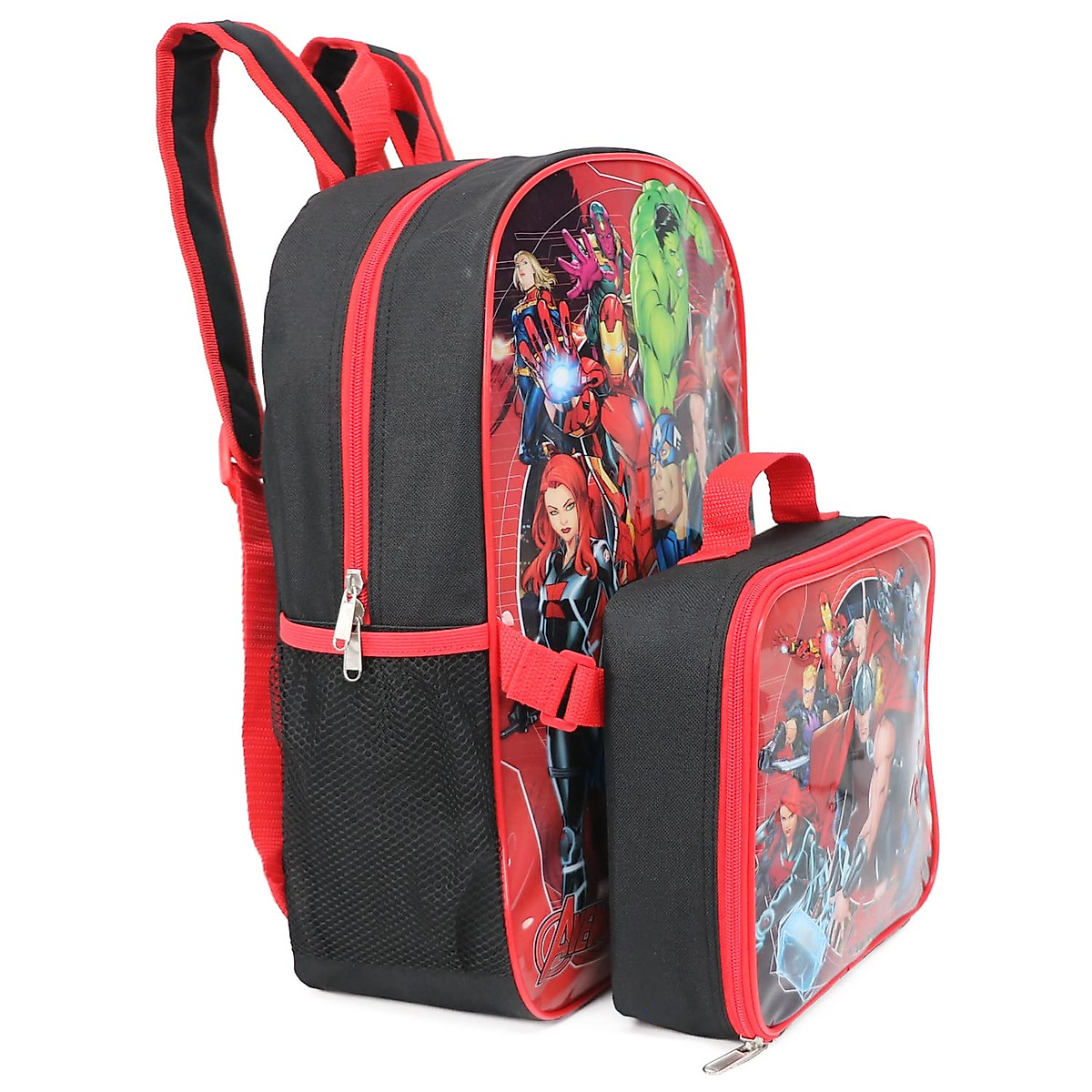 Ruz Marvel Avengers Backpack With Detachable Lunch Box (Red Multi)